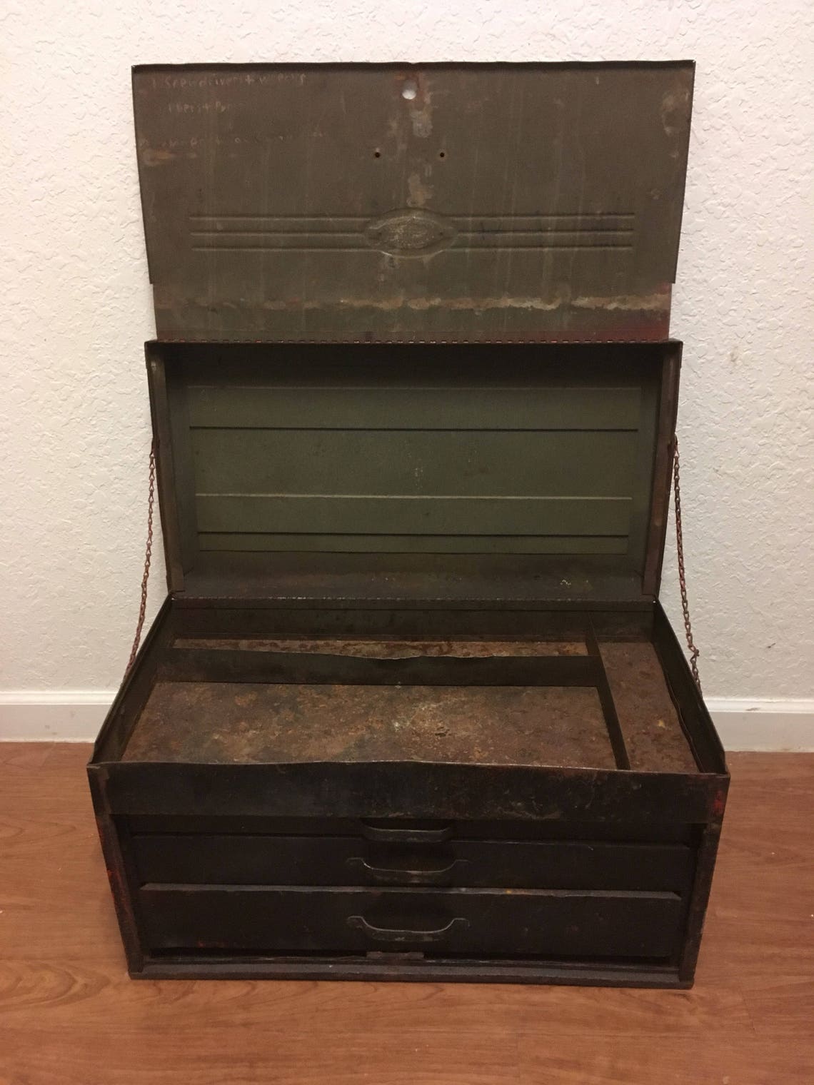 Vintage Metal Box Tool Chest Toolbox - Etsy