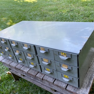 Vintage Metal Cabinet Industrial Storage Vintage Metal Drawers Vintage ...