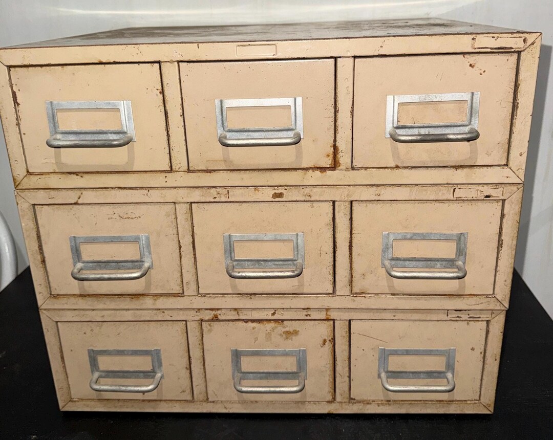 Vintage Index Card File Cabinet - Etsy