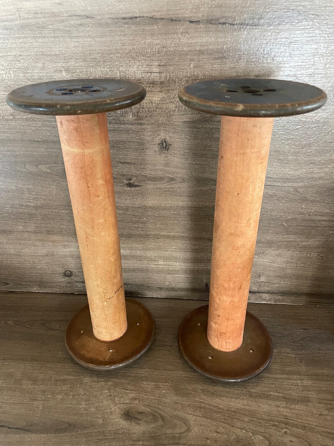 Large Vintage Wood Spools • Vintage Industrial Wooden Spools - Etsy