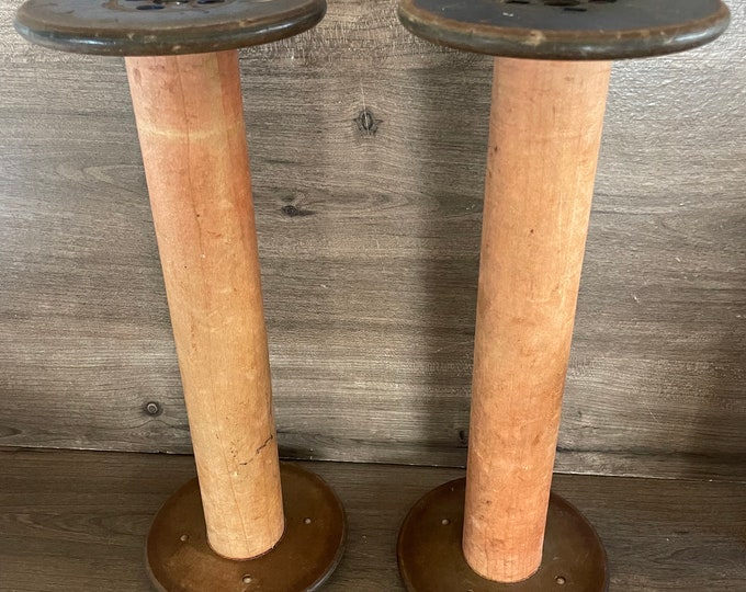Large Vintage Wood Spools • Vintage Industrial Wooden Spools - Etsy