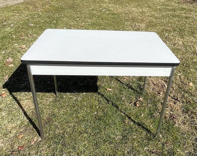 Enamel Top Table • Vintage Kitchen Table • - Etsy