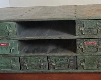 Vintage Metal Cabinet • Industrial Storage • Vintage Metal Drawers ...