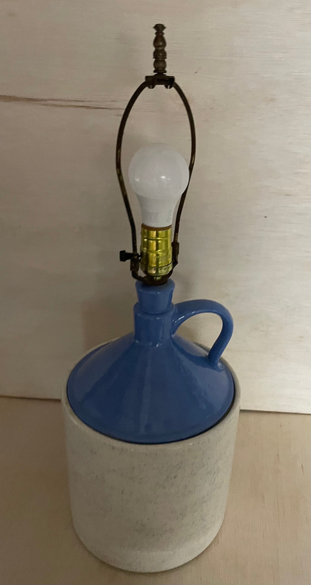 Vintage Ceramic Jug Lamp • Vintage Crock Lamp • Stoneware Storage Jar ...