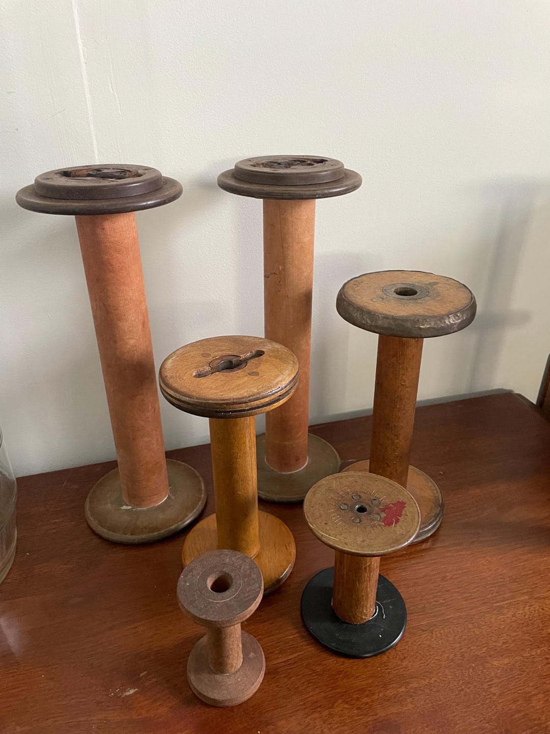 Large Vintage Wood Spools • Vintage Industrial Wooden Spools - Etsy