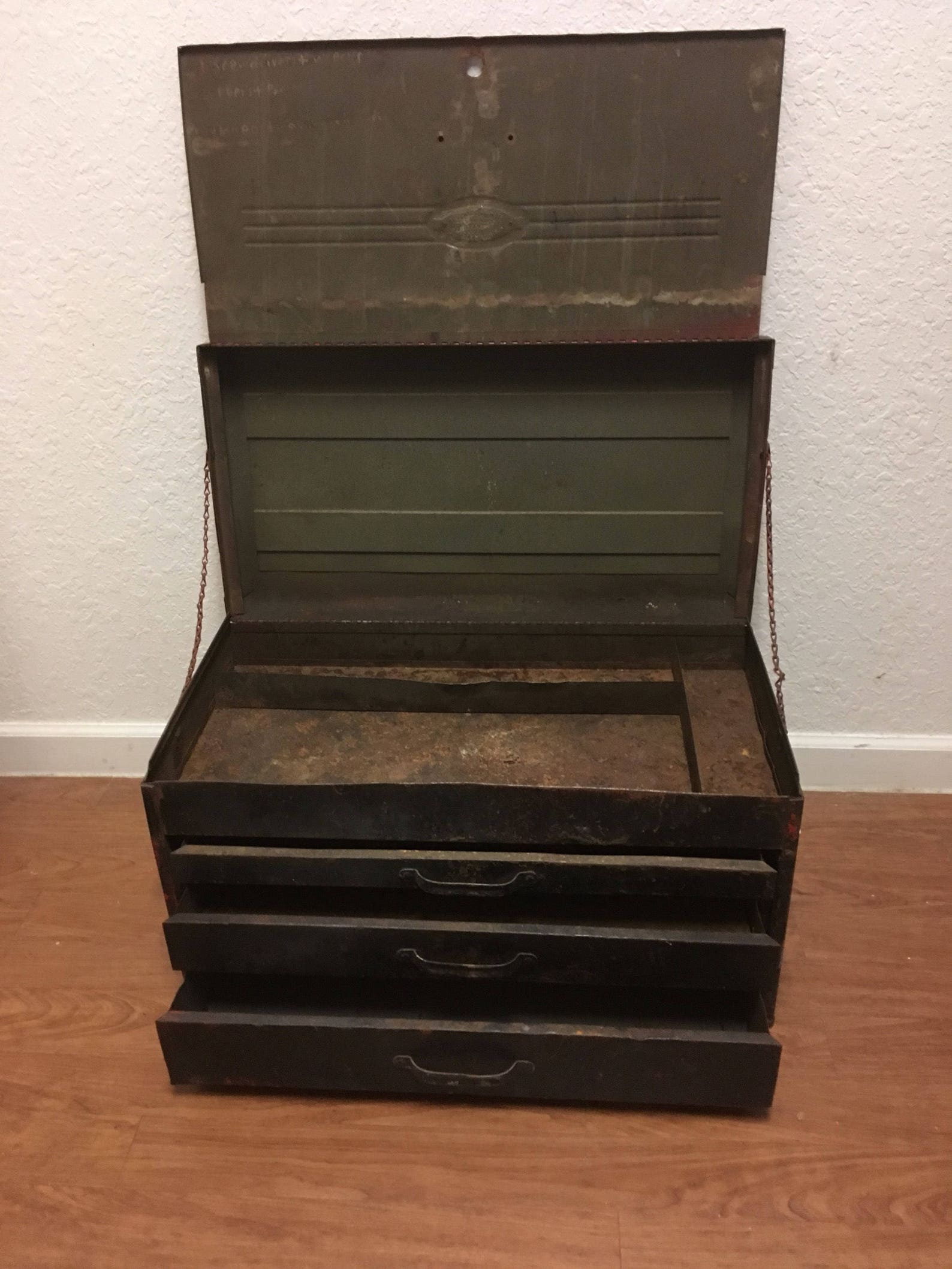 Vintage Metal Box Tool Chest Toolbox - Etsy