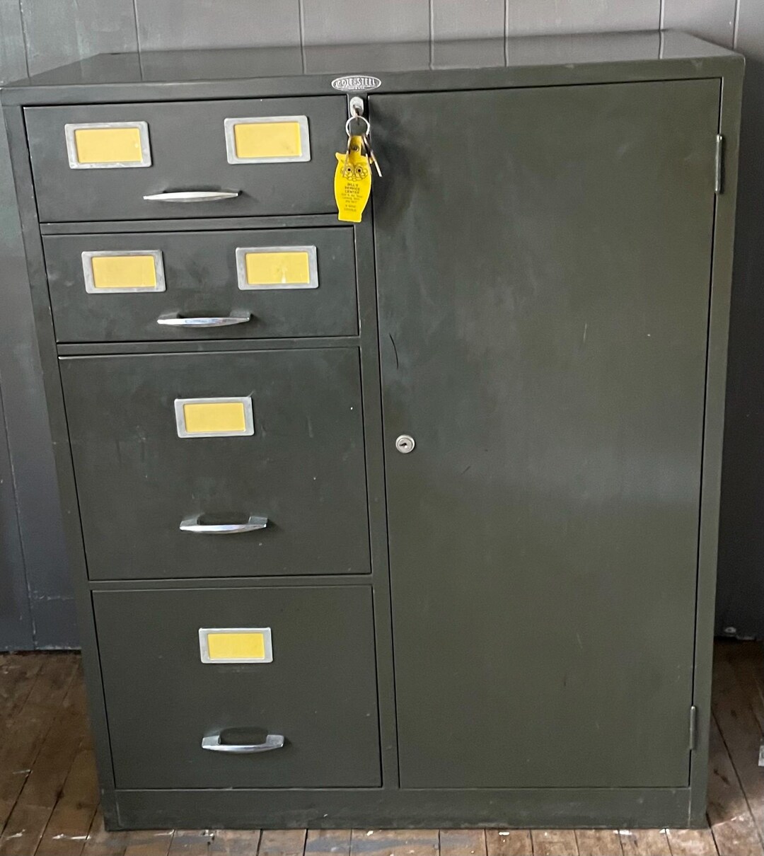 Vintage File Cabinet • Vintage Office Cabinet • Cole Steel Co File ...