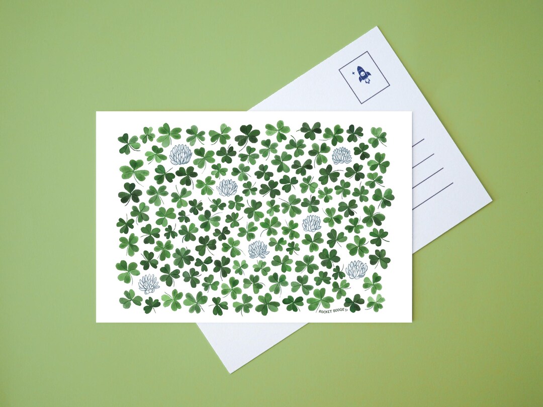 Four Leaf Clover Print: Lucky Irish Charm Wall Art (4x6 Mini Print ...