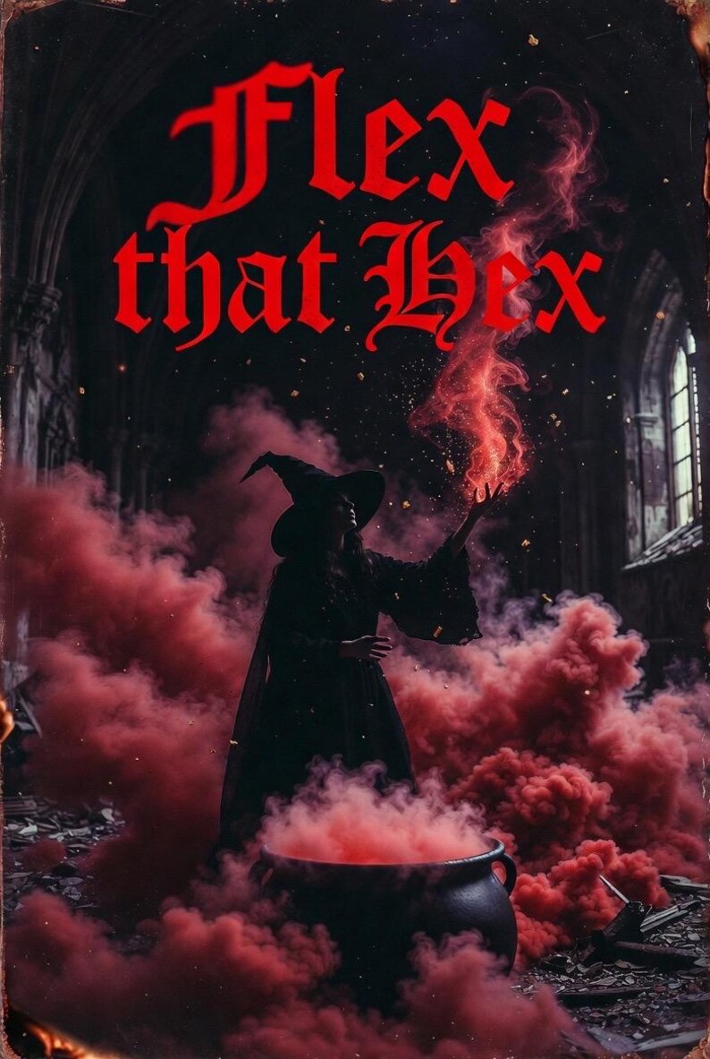 Flex That Hex Witch Art Print | Gothic Witch Wall Art | Female ...