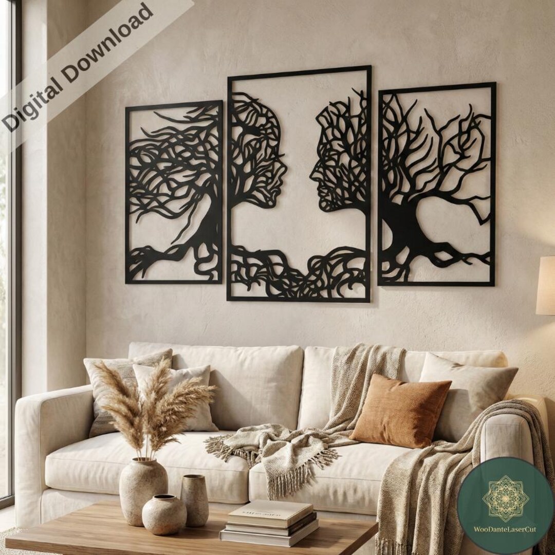 Modern Geometric Wall Art Laser Cut SVG DXF | Home Decor - Etsy