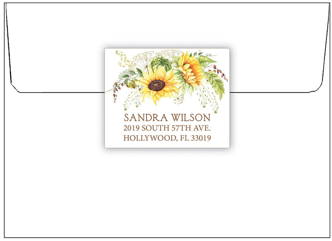 Sunflower Mailing Labels QTY. 25-100 - Etsy