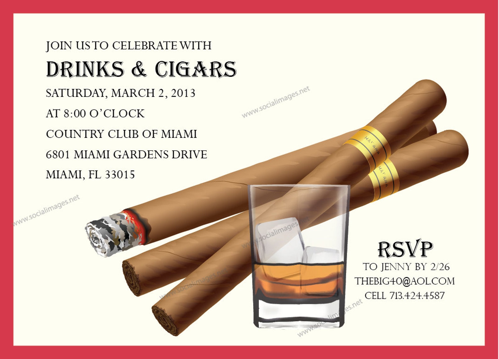 Cigar Party Invitation DIGITAL FILE | Etsy