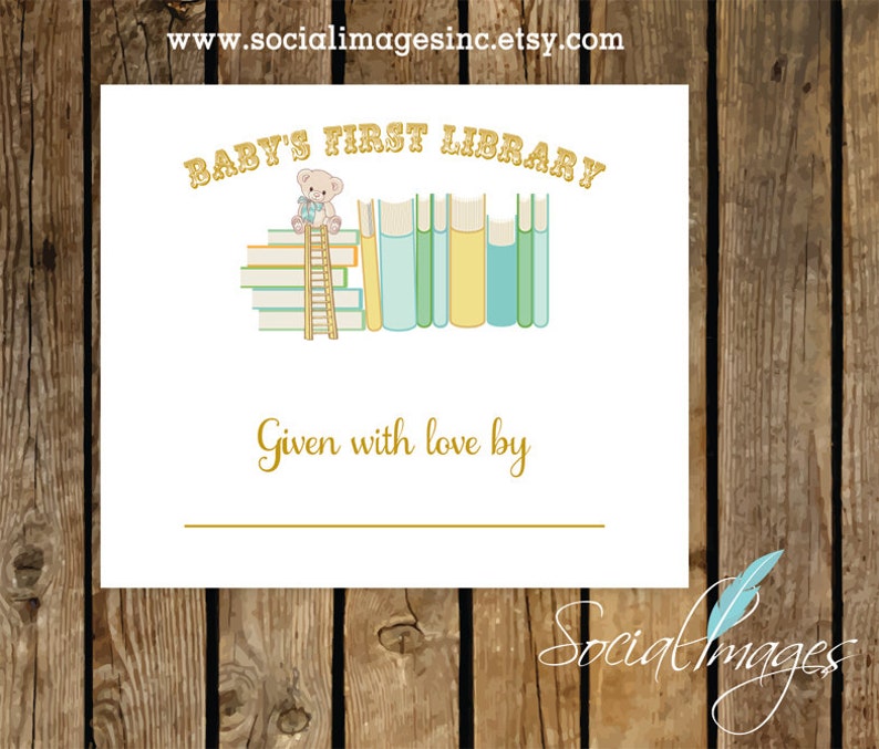 BABY BOOKPLATE Digital/printable File/baby's First Library/book Labels ...