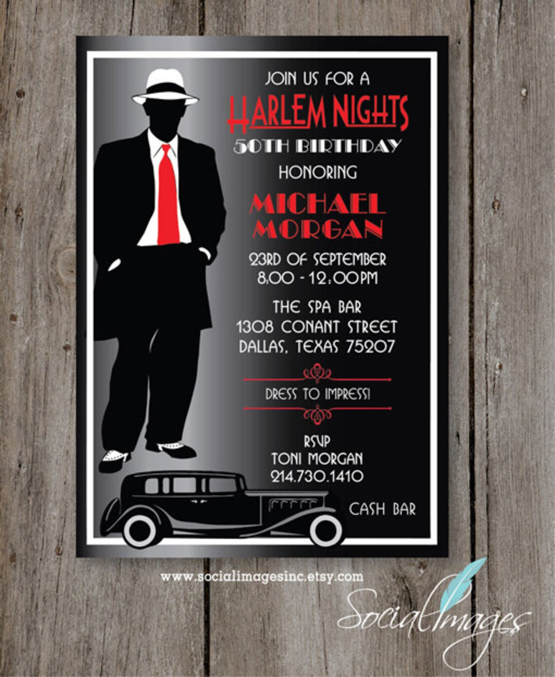 Harlem Nights Birthday Party Invitation PRINTED 5 X 7 1989 - Etsy