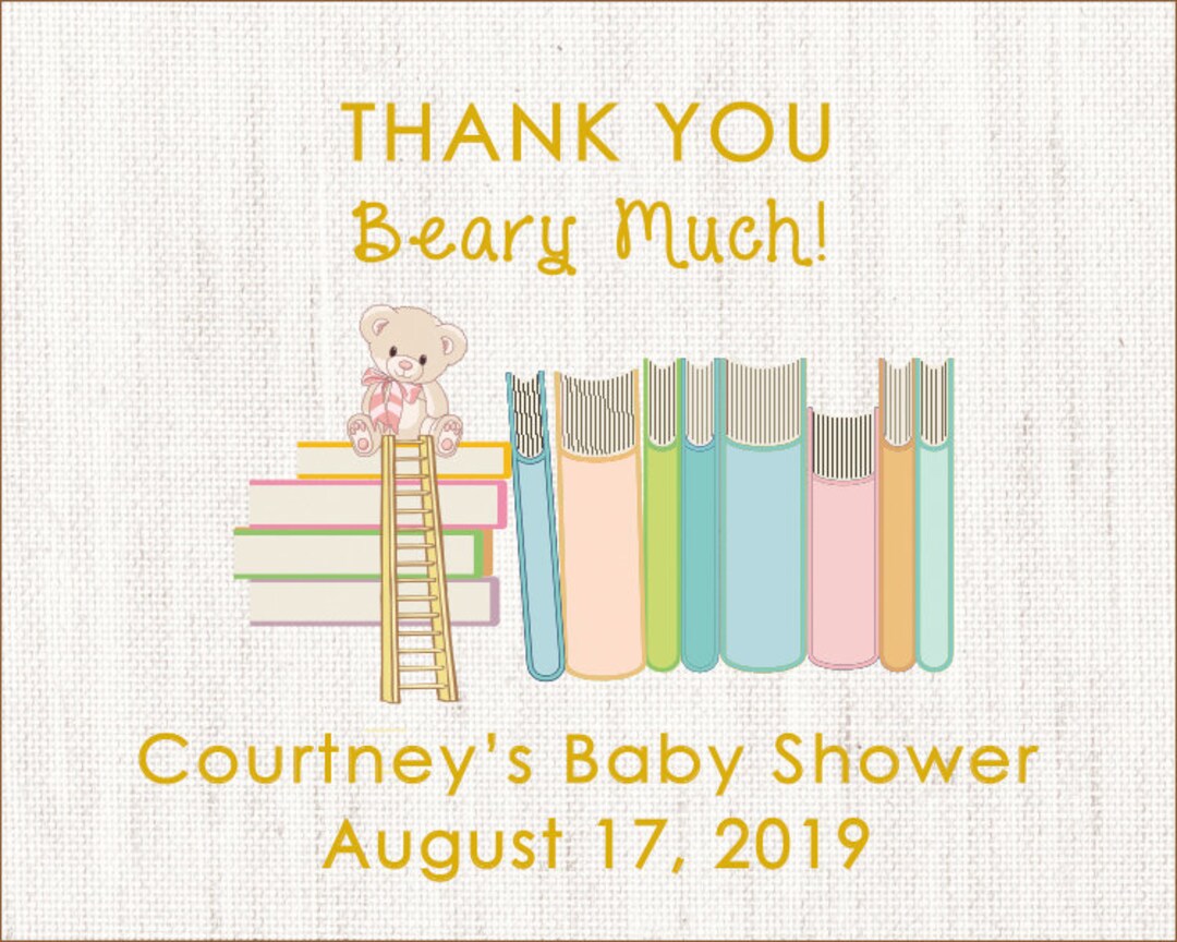 BOOK Theme BABY Shower FAVOR Card // Printed - Etsy