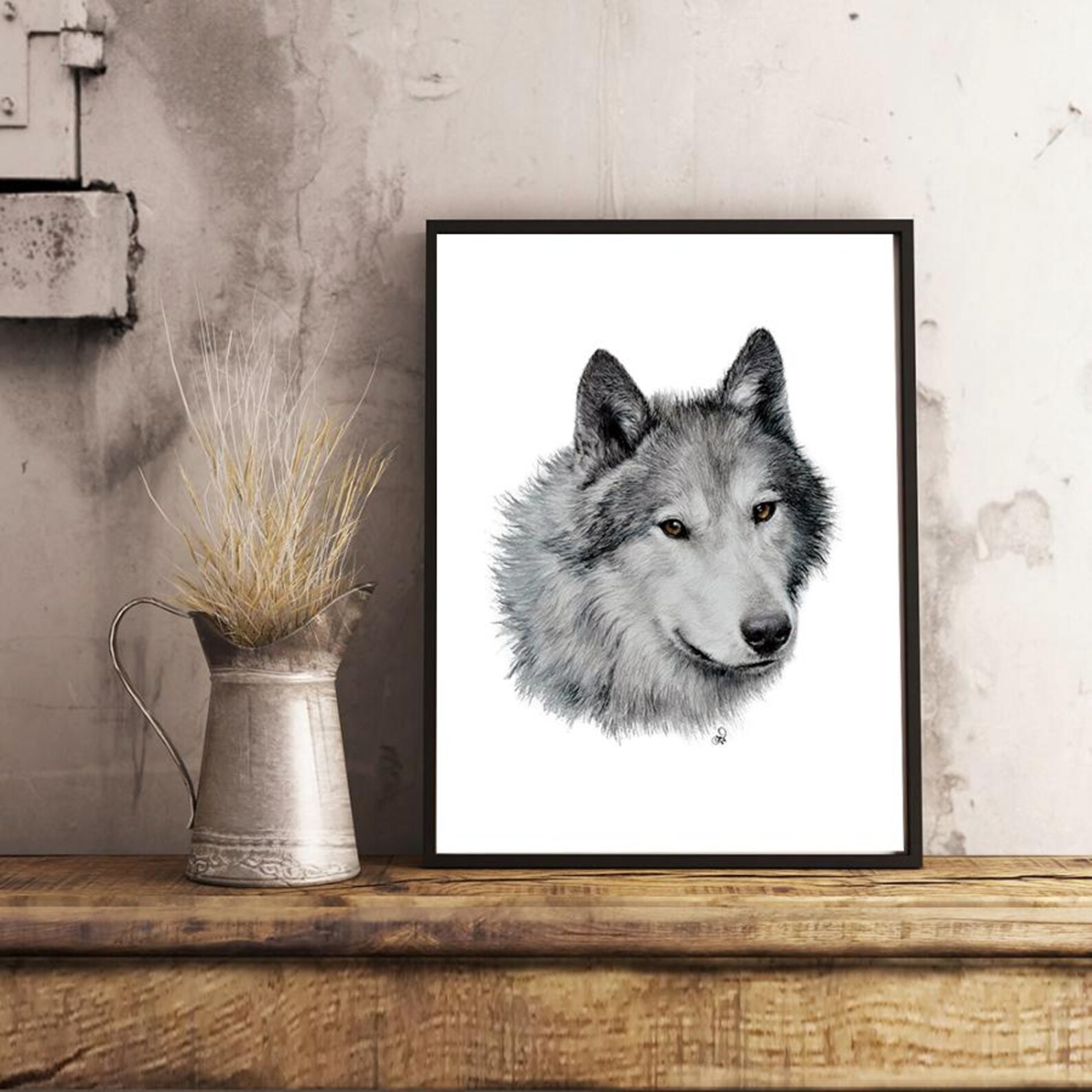 Grey Wolf Colored Pencil Drawing Reproduction - Etsy