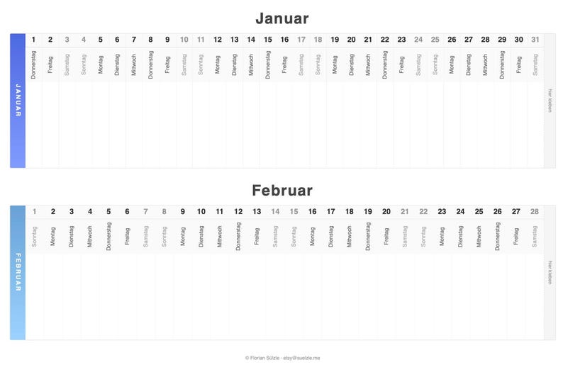 Linear Calendar 2026 PDF | Montessori Year Strips | Timeline for ...