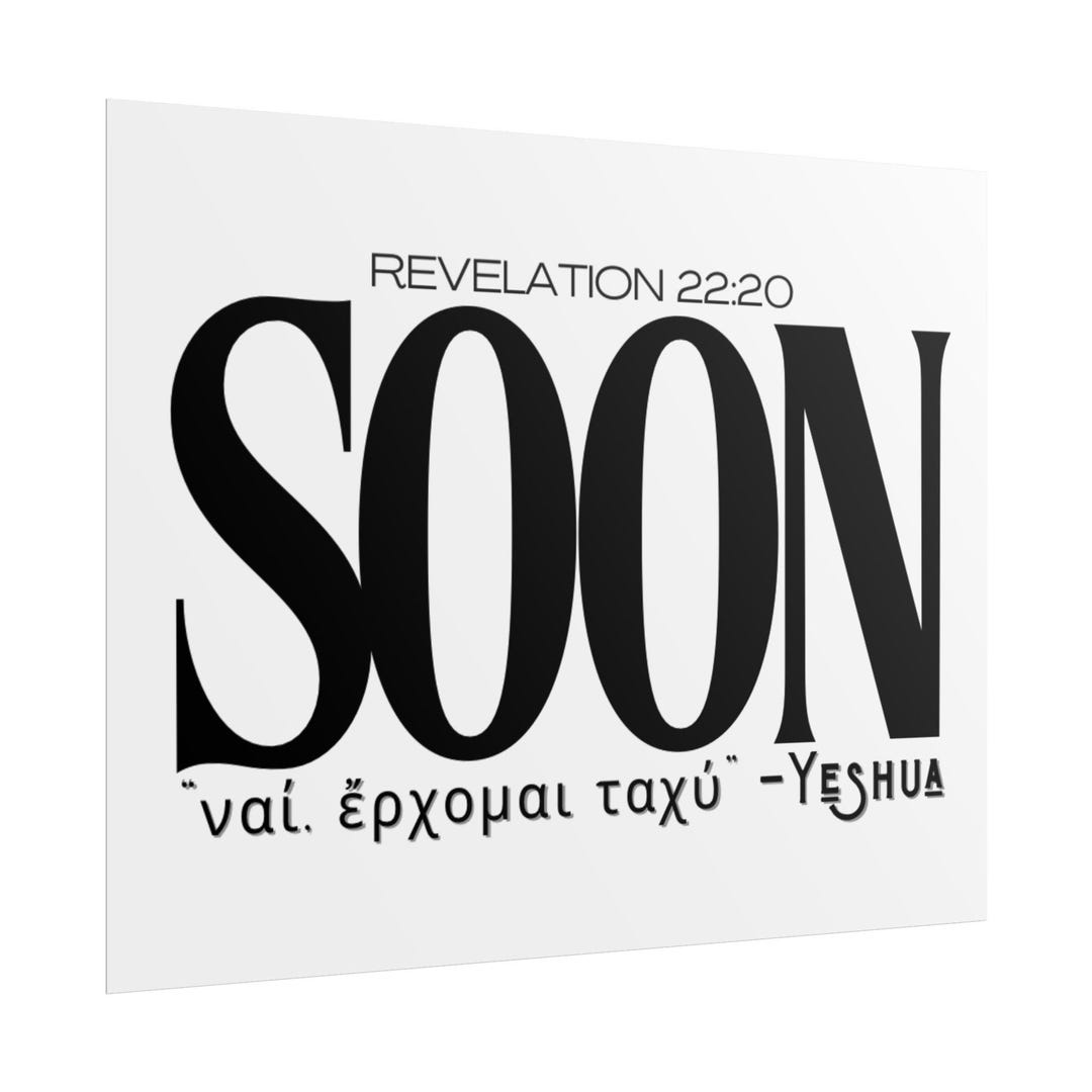 Revelation 22:20 SOON Poster | Biblical Scripture Wall Art| Christian ...