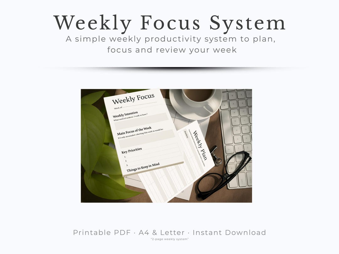 Weekly Focus System/weekly Productivity Planner PDF - Etsy