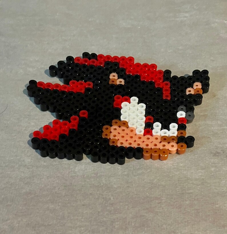 Shadow the Hedgehog Face Perler Beads - Etsy