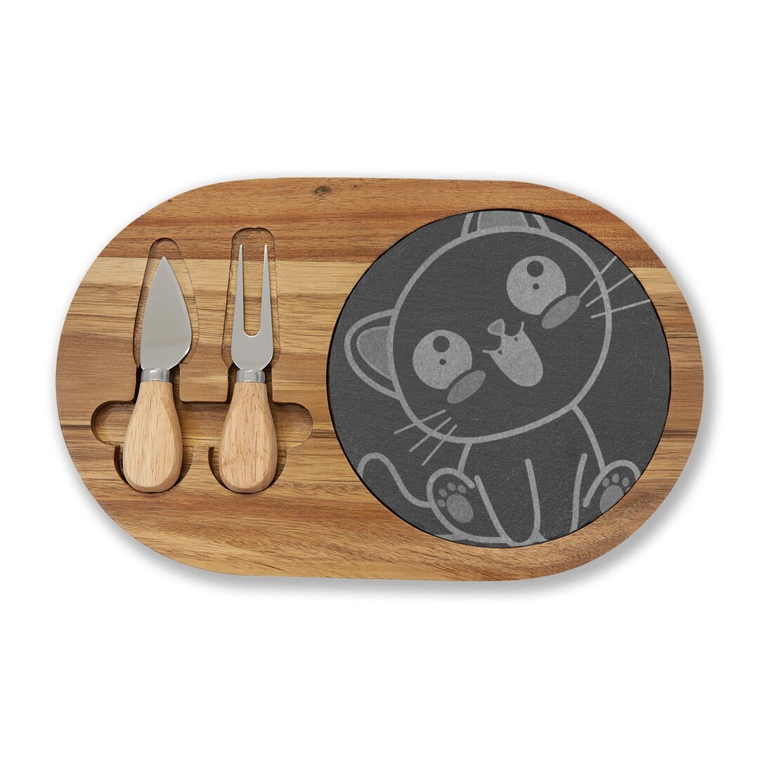 Karışık Depokadın Iç Giyimcute Cartoon Cat Engraving Charcuterie Board ...