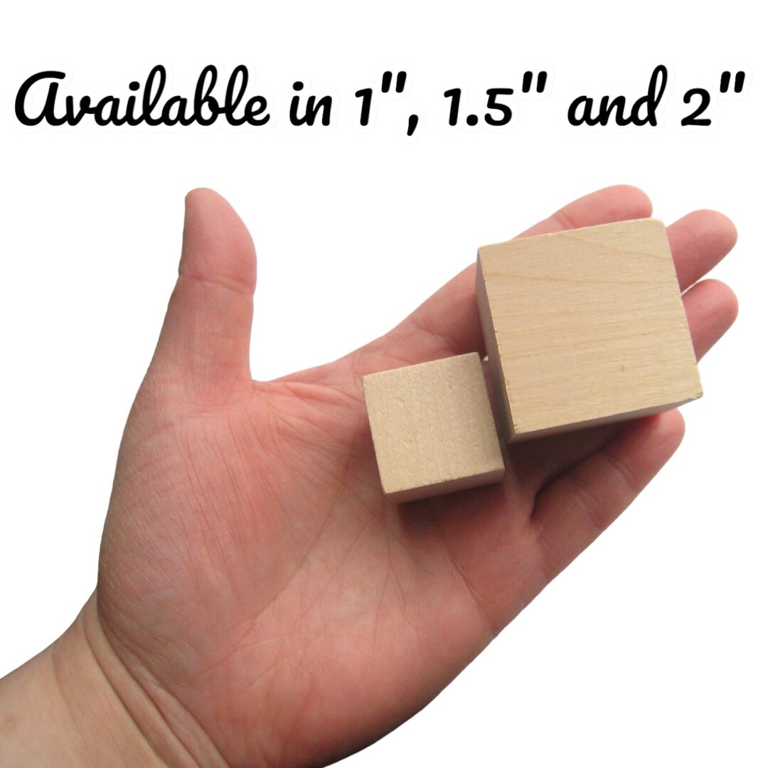 Unfinished Wood Cube Blocks - 1 in 1.5 in 2 In - Etsy
