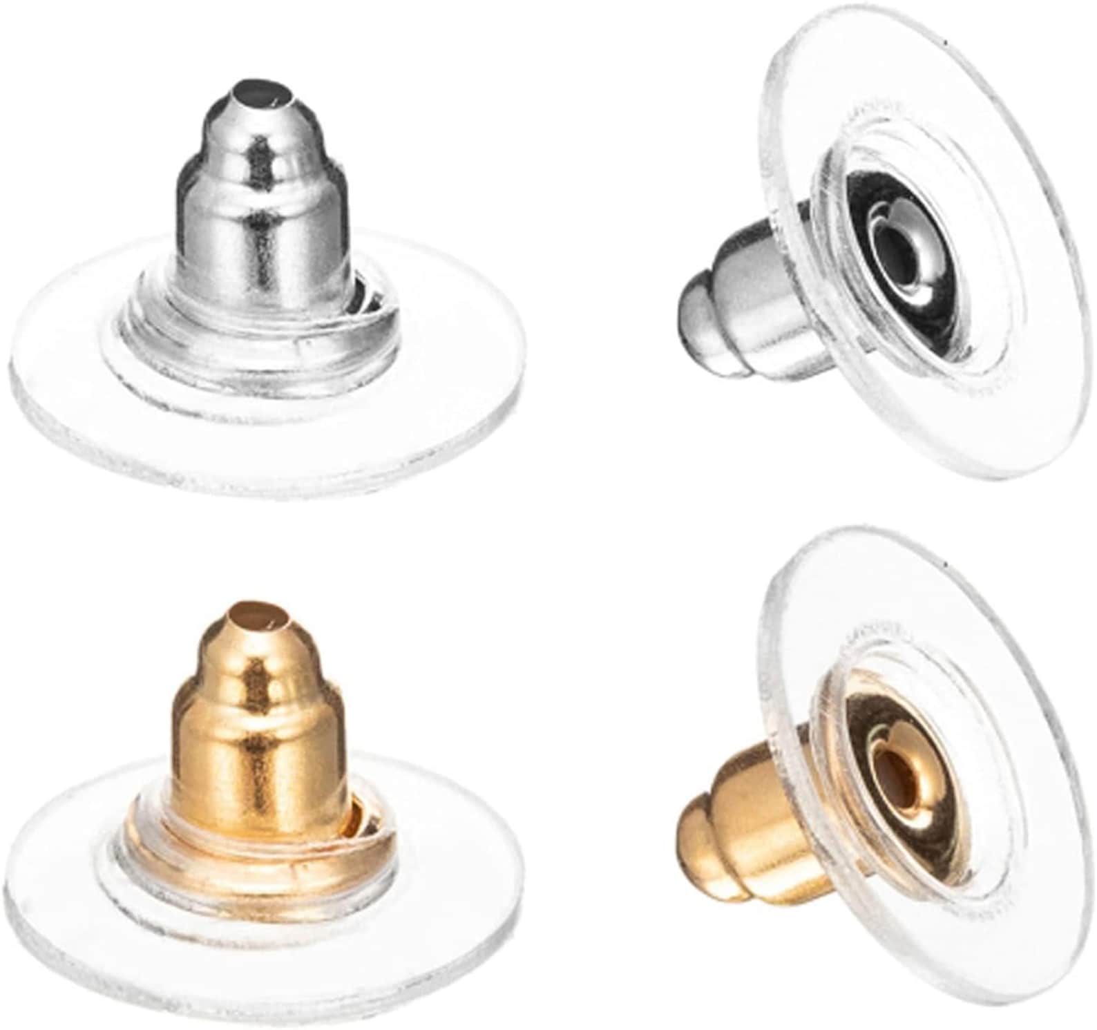 Hypoallergenic Bullet Clutch Earring Backs With Pad, Silver or Gold ...