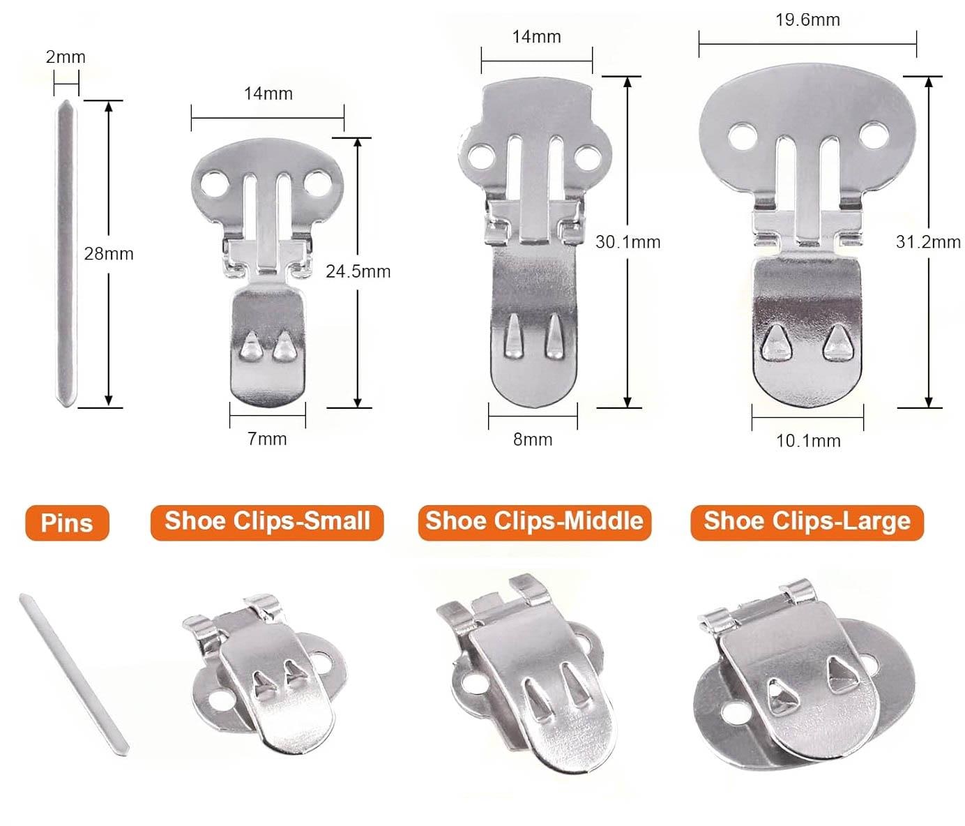 Small, Medium, Large Blank Shoe Clips - Decorate Your Shoes for Special ...