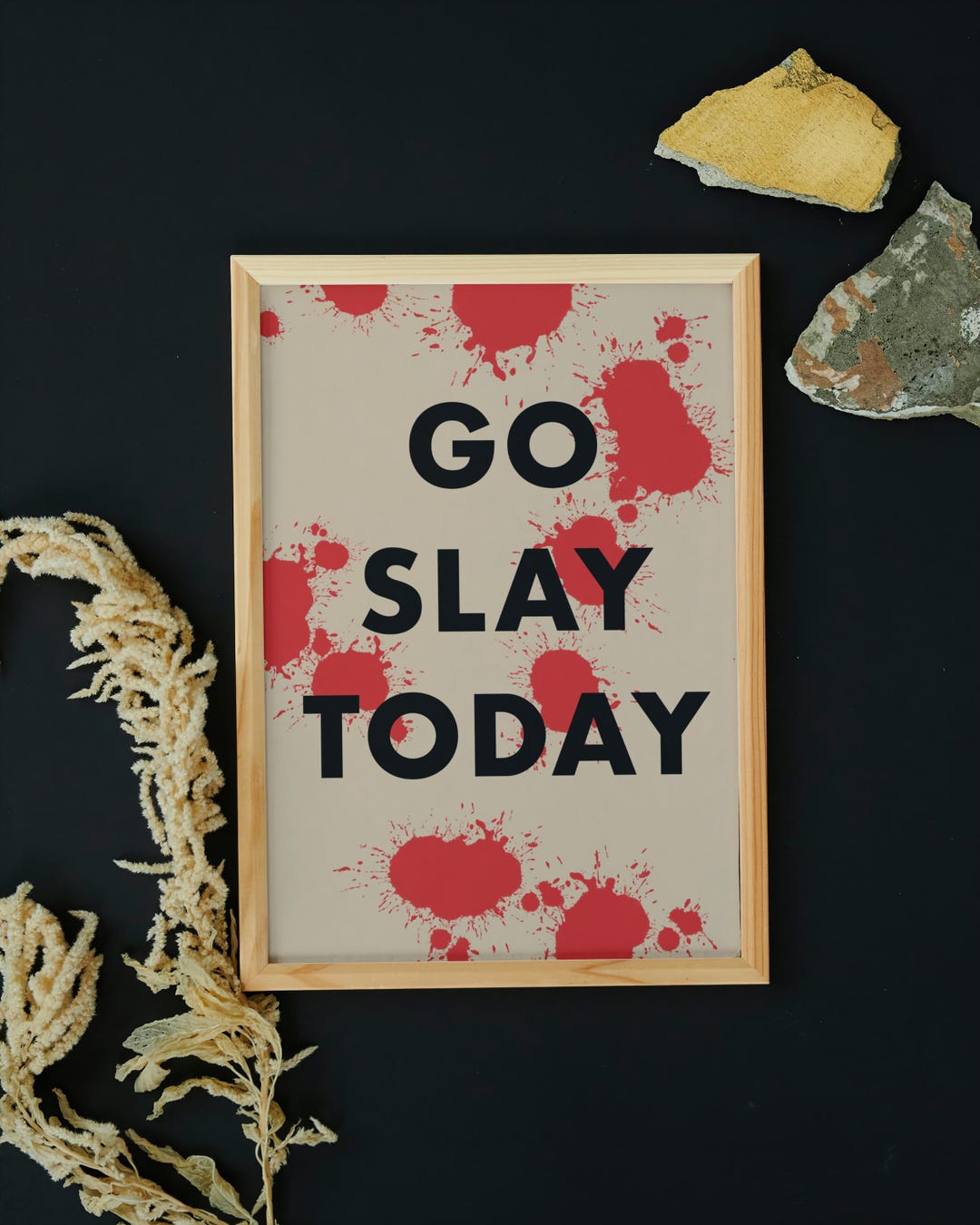 Go Slay Today Printable Wall Art – Motivational Quote, Bold Typography ...