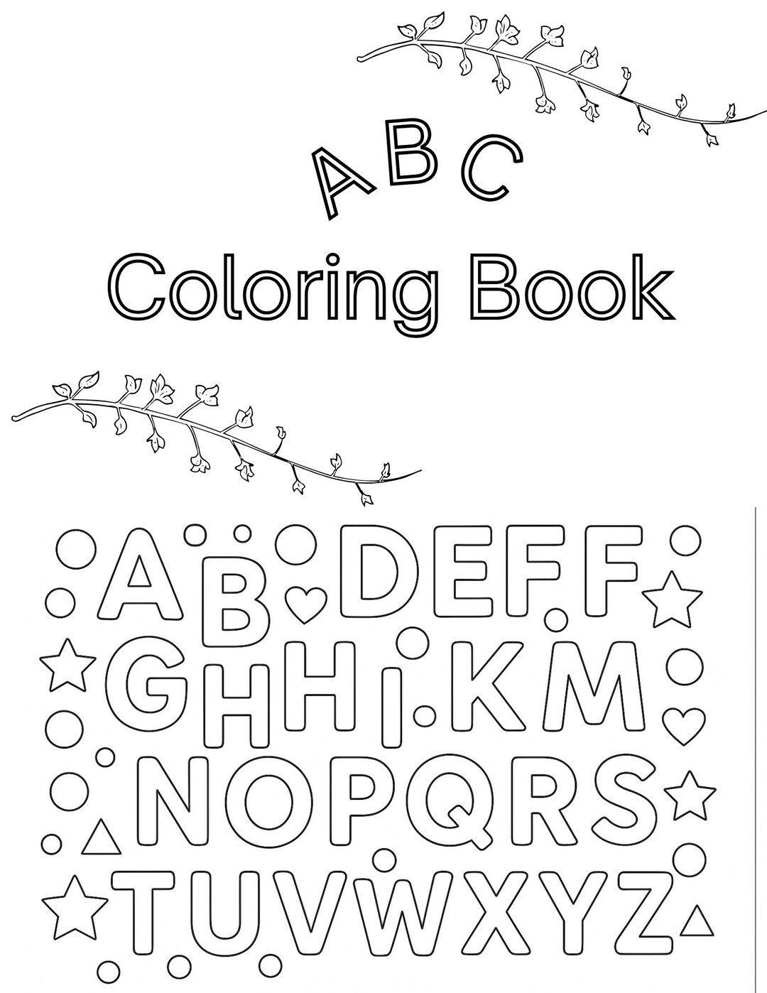 Alphabet Coloring Book Early Learning Printable Preschool Activity ...