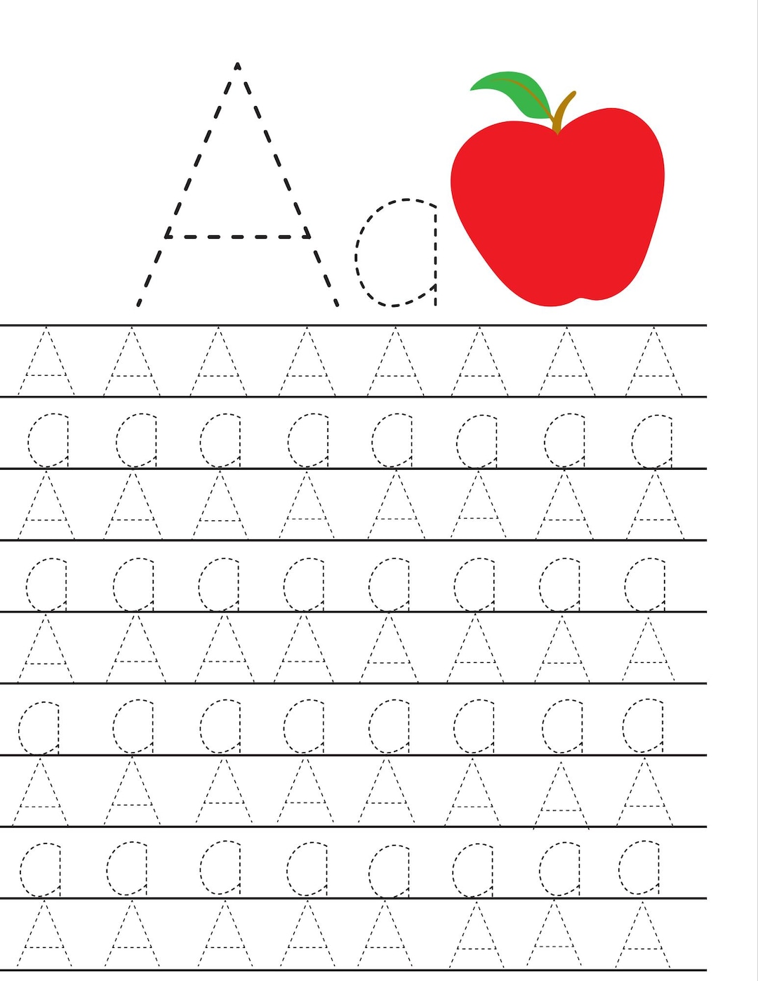 ABC Tracing Worksheet Alphabet Letter Handwriting Practice Preschool ...