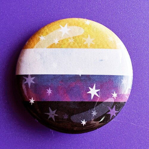 Starry Aro Pride Flag Button Pin - Etsy
