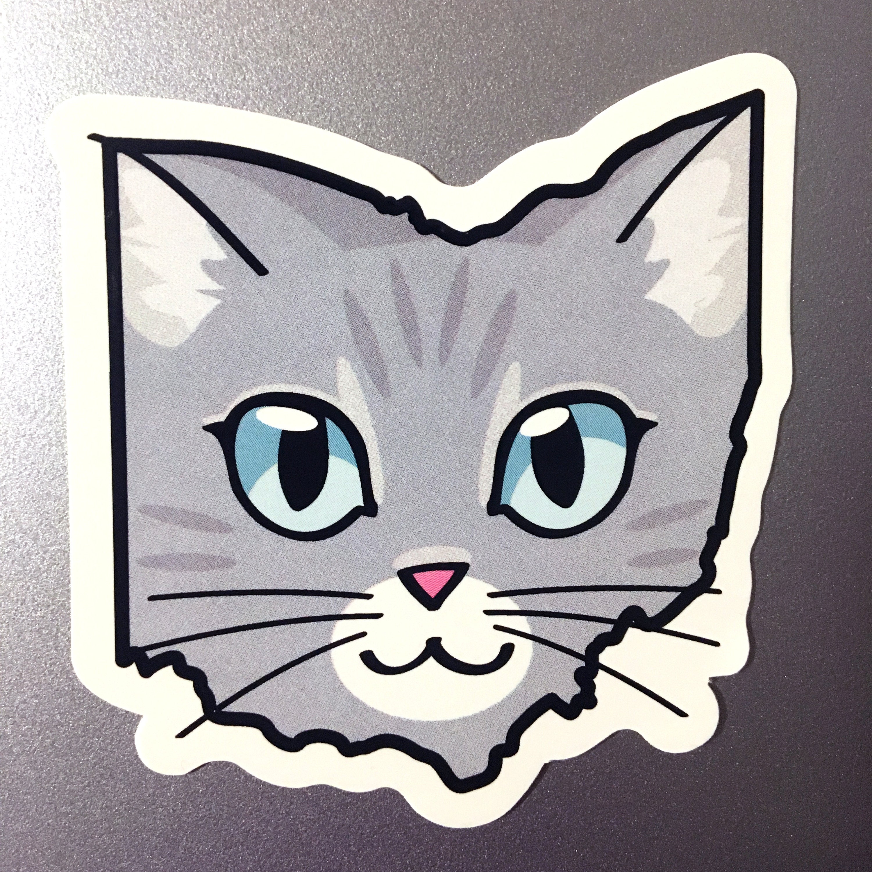 Ohio Cat Sticker Light Grey Tabby | Etsy