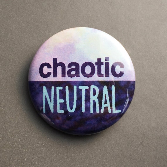 Chaotic Neutral Button Pin | Etsy