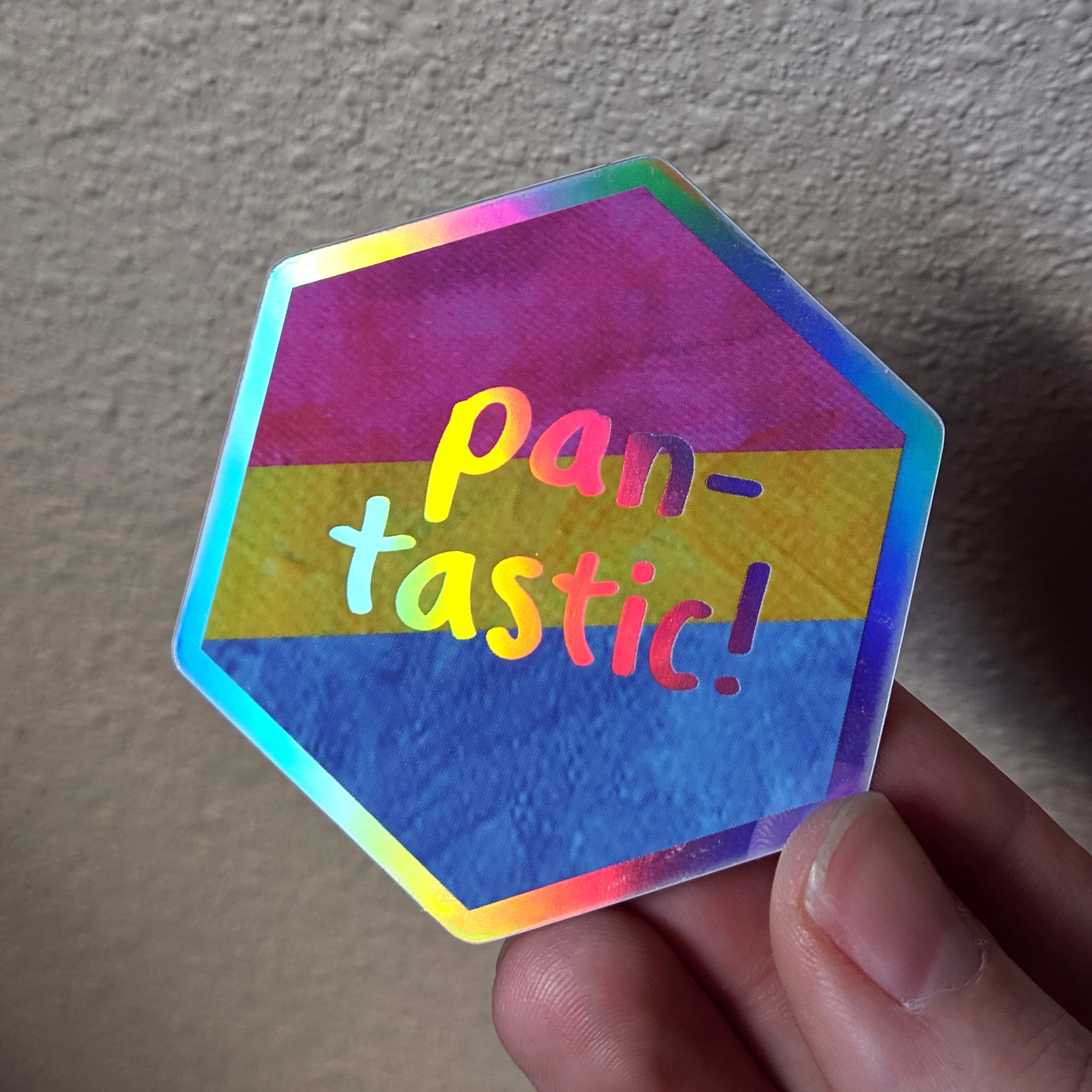 Pantastic Holographic Hexagon Sticker - Etsy
