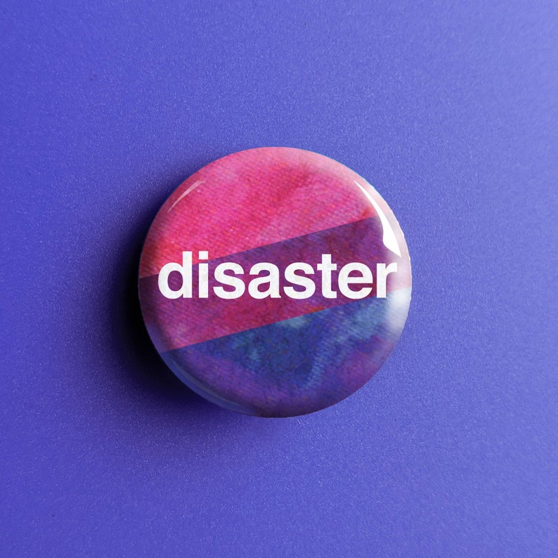 Disaster Bi Pride Button Pin | Etsy