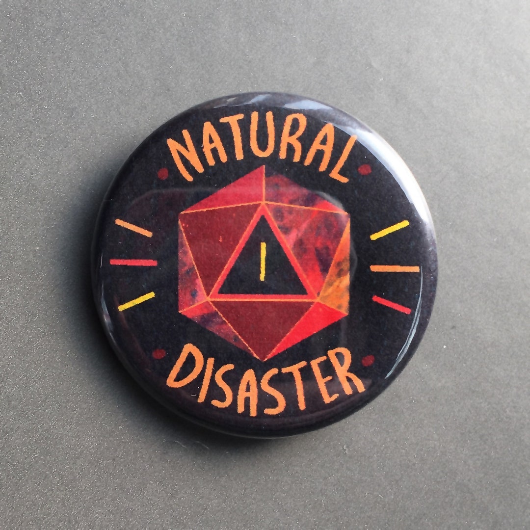 Natural Disaster - Button Pin - Etsy