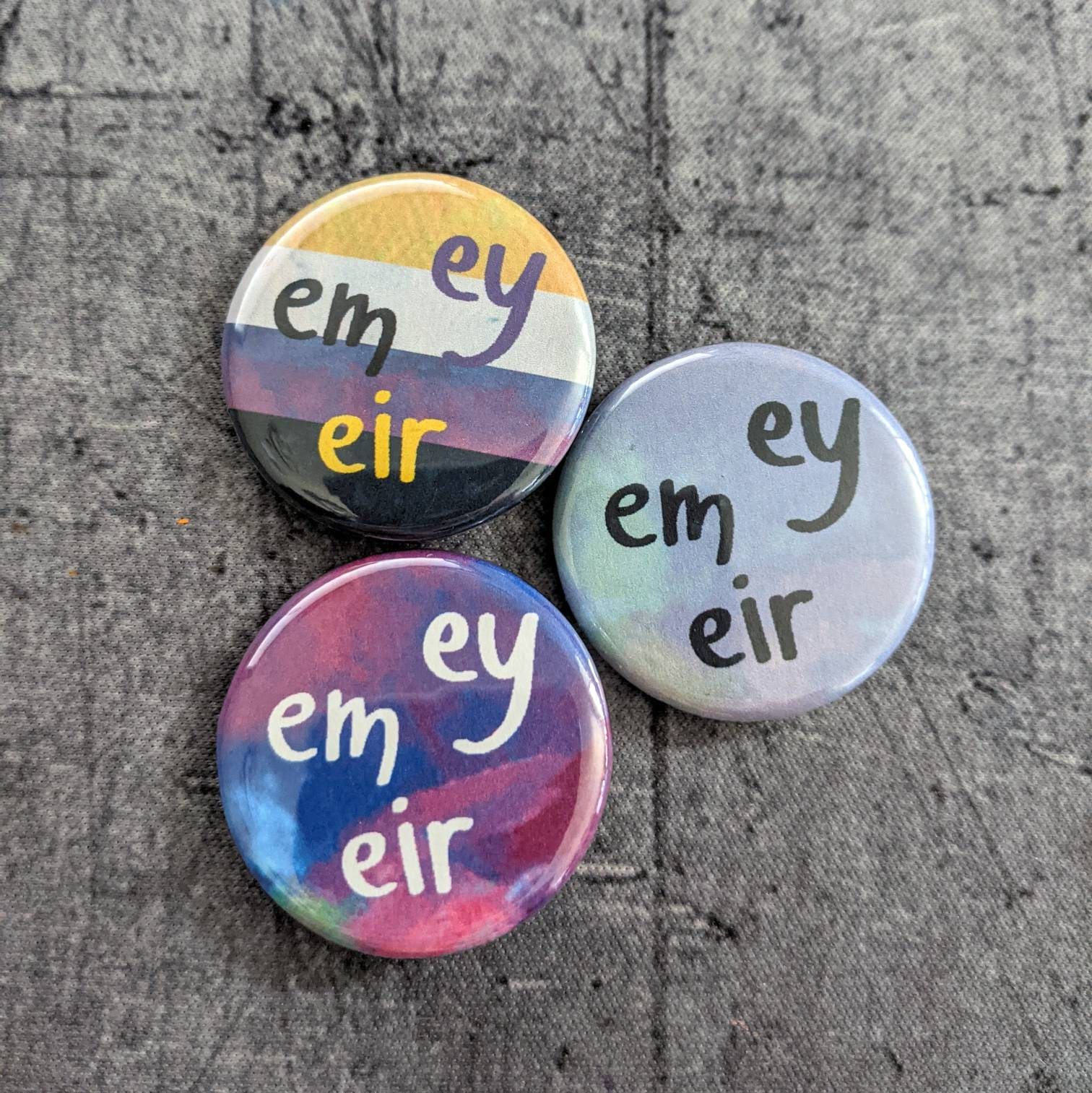 Ey Em Eir Pronouns Button Pin | Etsy
