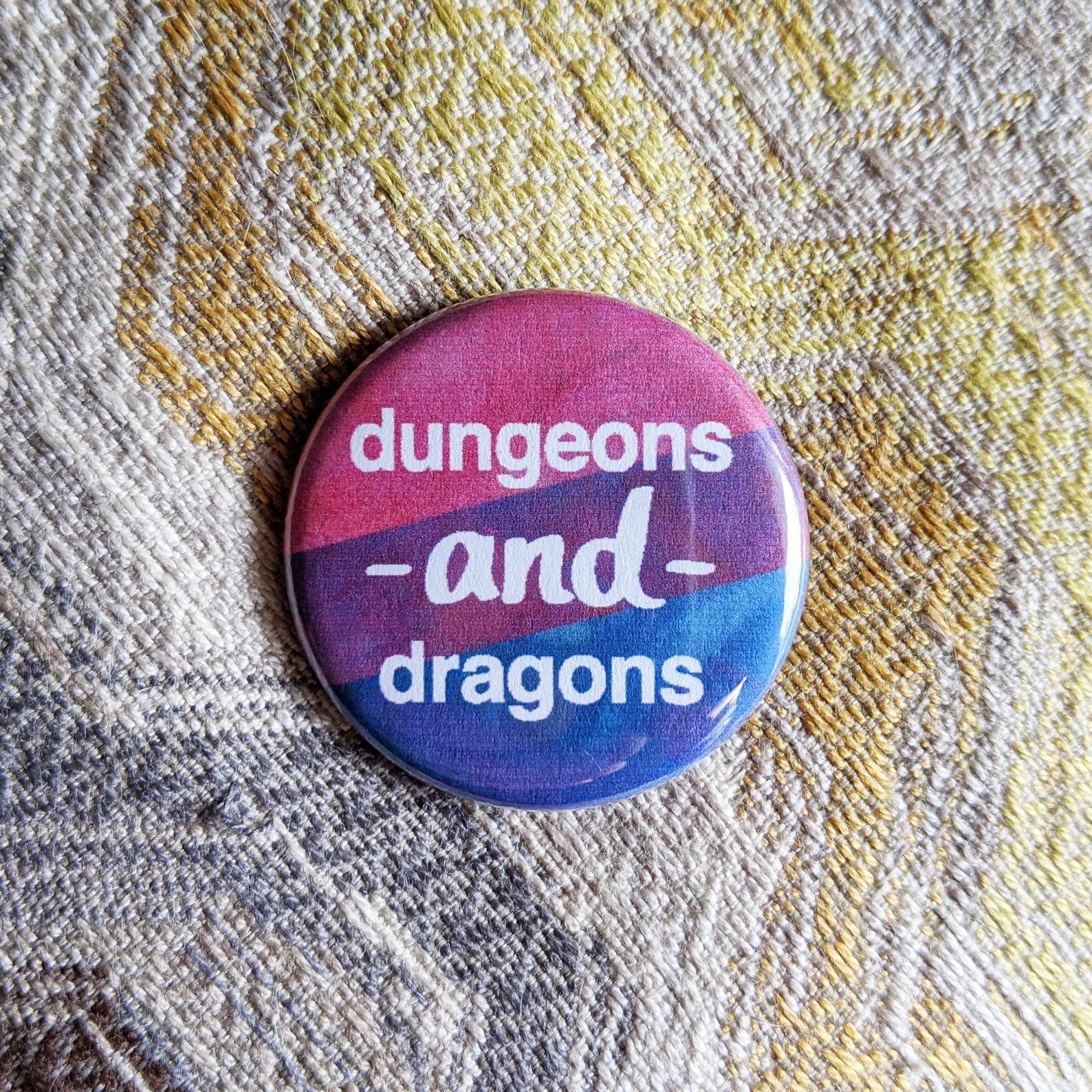 Dungeons AND Dragons Bi Pride Button Pin - Etsy