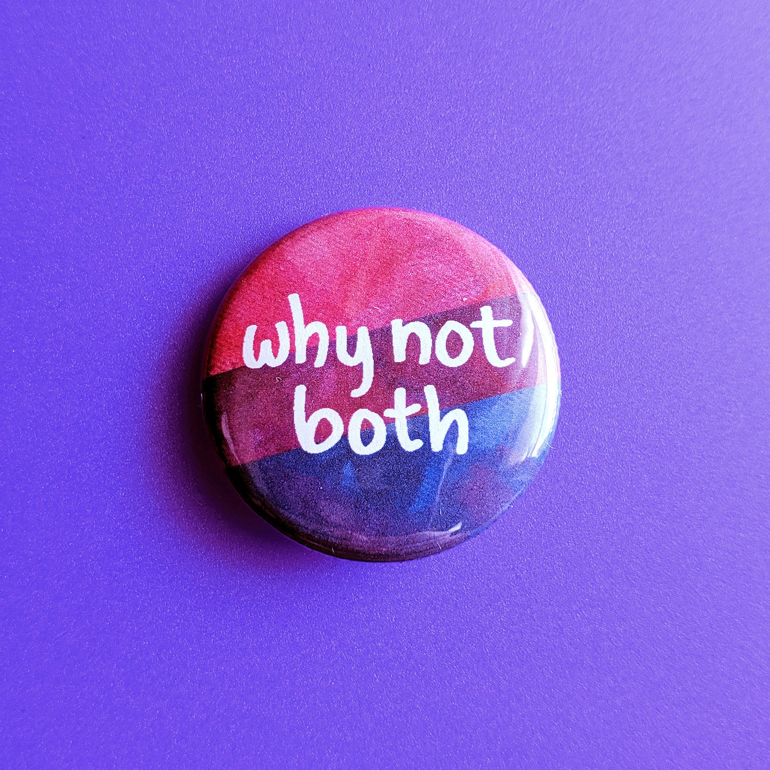 Why Not Both Bi Pride Button Pin - Etsy