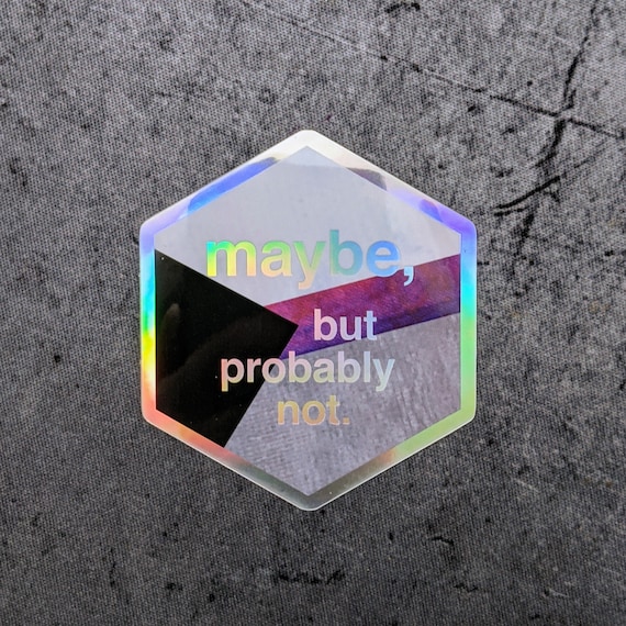 Maybe Demi Pride Holographic Hexagon Sticker | Etsy