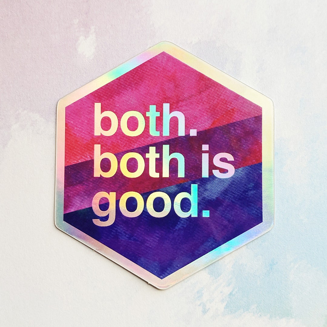 Both is Good - Bi Pride - Holographic Hexagon Sticker - Etsy