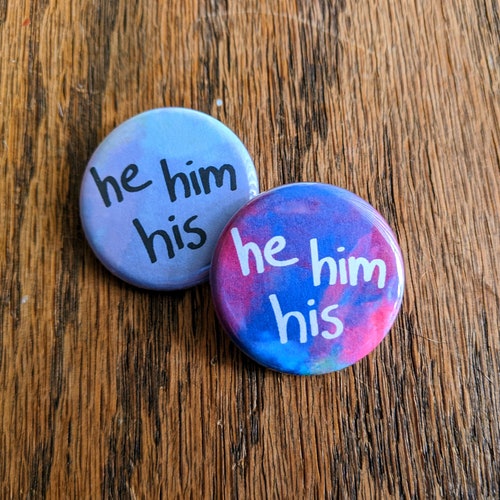 He Him His Button Pin - Etsy