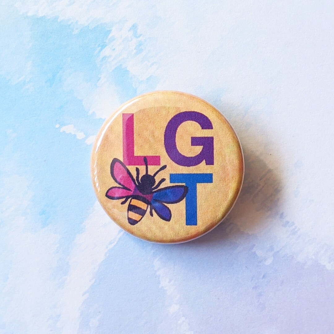Lg-bee-t - Bi Pride Button Pin - Etsy