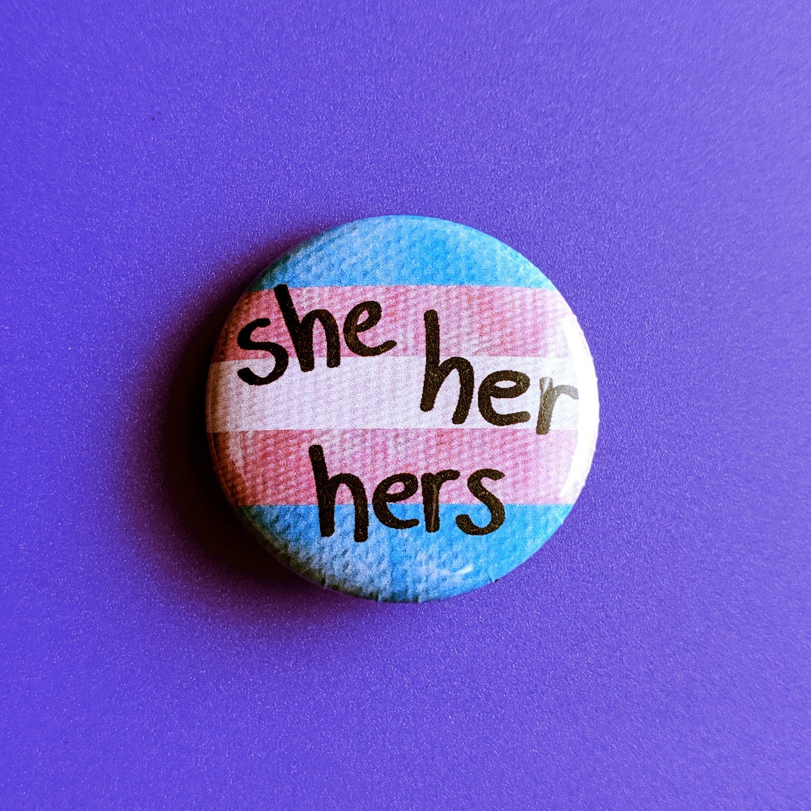 She Her Hers Button Pin - Etsy