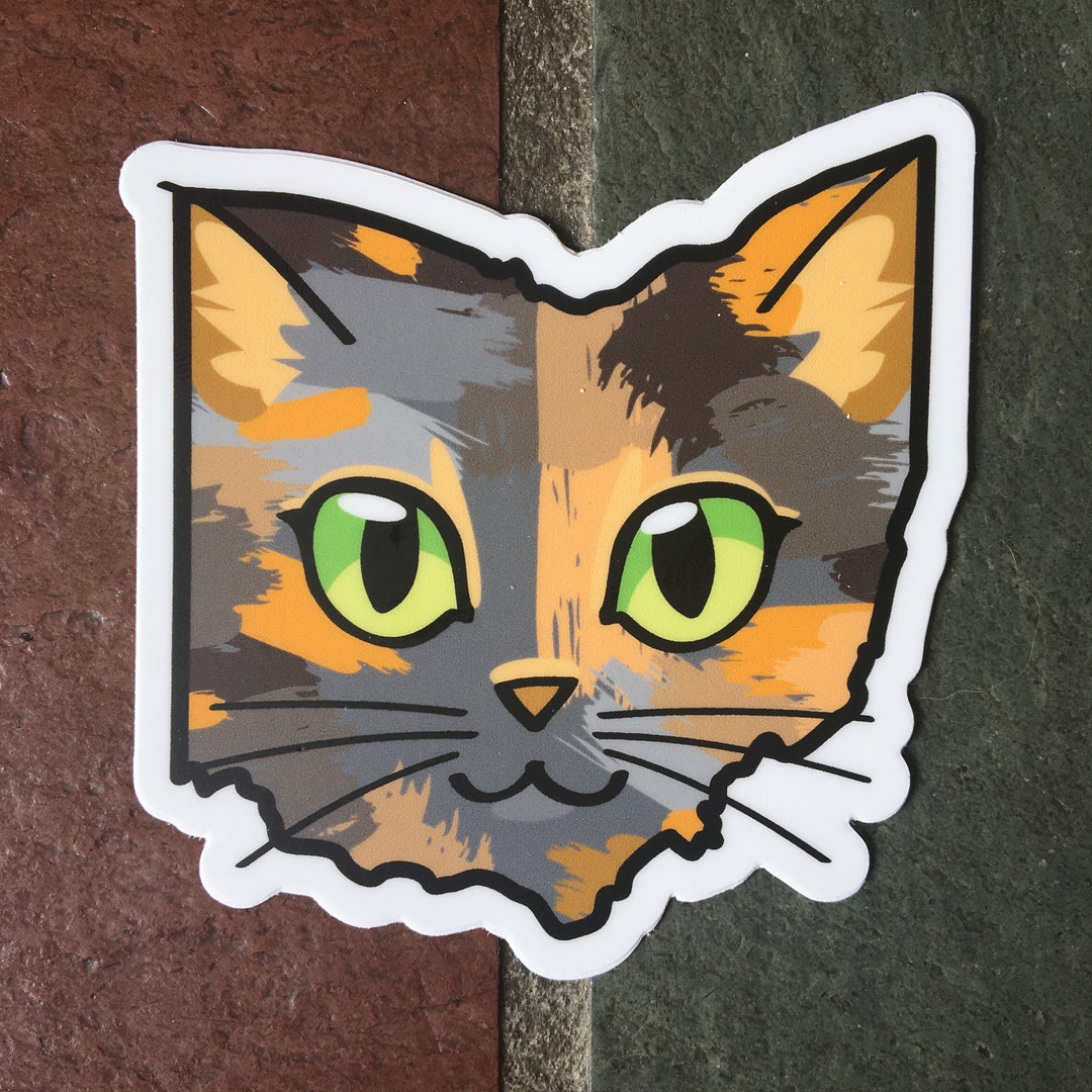 Ohio Cat Sticker Tortoiseshell - Etsy