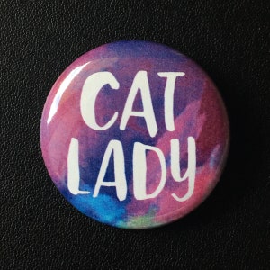 Cat Lady - Button Pin - Etsy