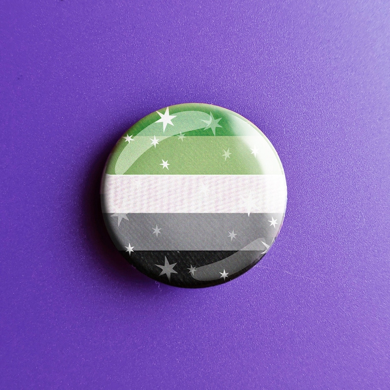 Starry Aro Pride Flag Button Pin | Etsy
