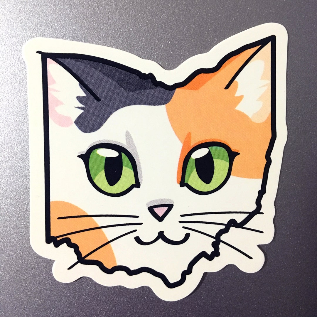 Ohio Cat Sticker - Calico Kitty - Etsy