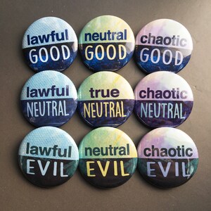 Chaotic Good - Button Pin - Etsy